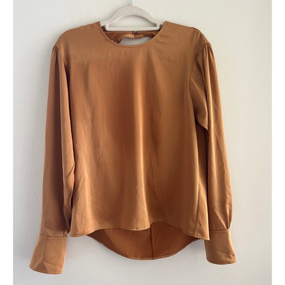 A.L.C. | Tops | New Alc Satin Blouse With Open Back In Light Brown ...